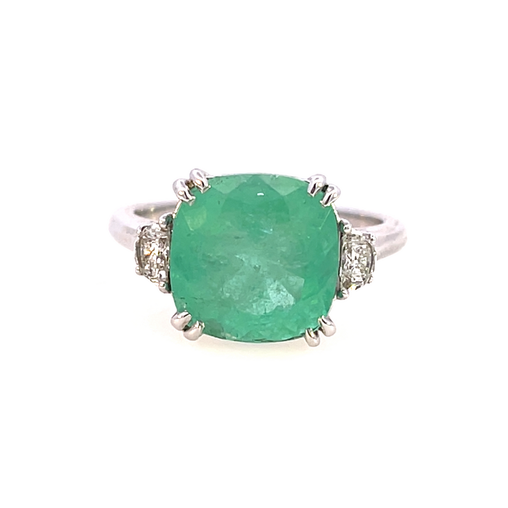 Mint Emerald & Side Diamond Ring – Daniela Califa