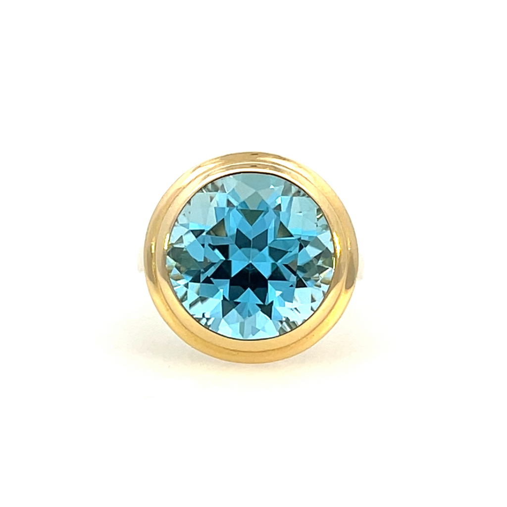 Blue Topaz Round Bezel Ring – Daniela Califa