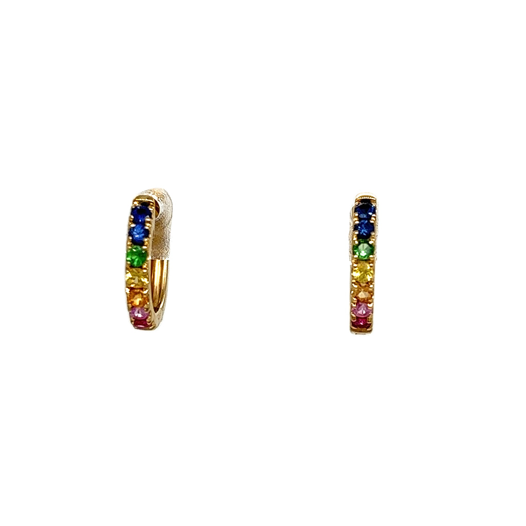 Sapphire Rainbown Mini Hoops – Daniela Califa