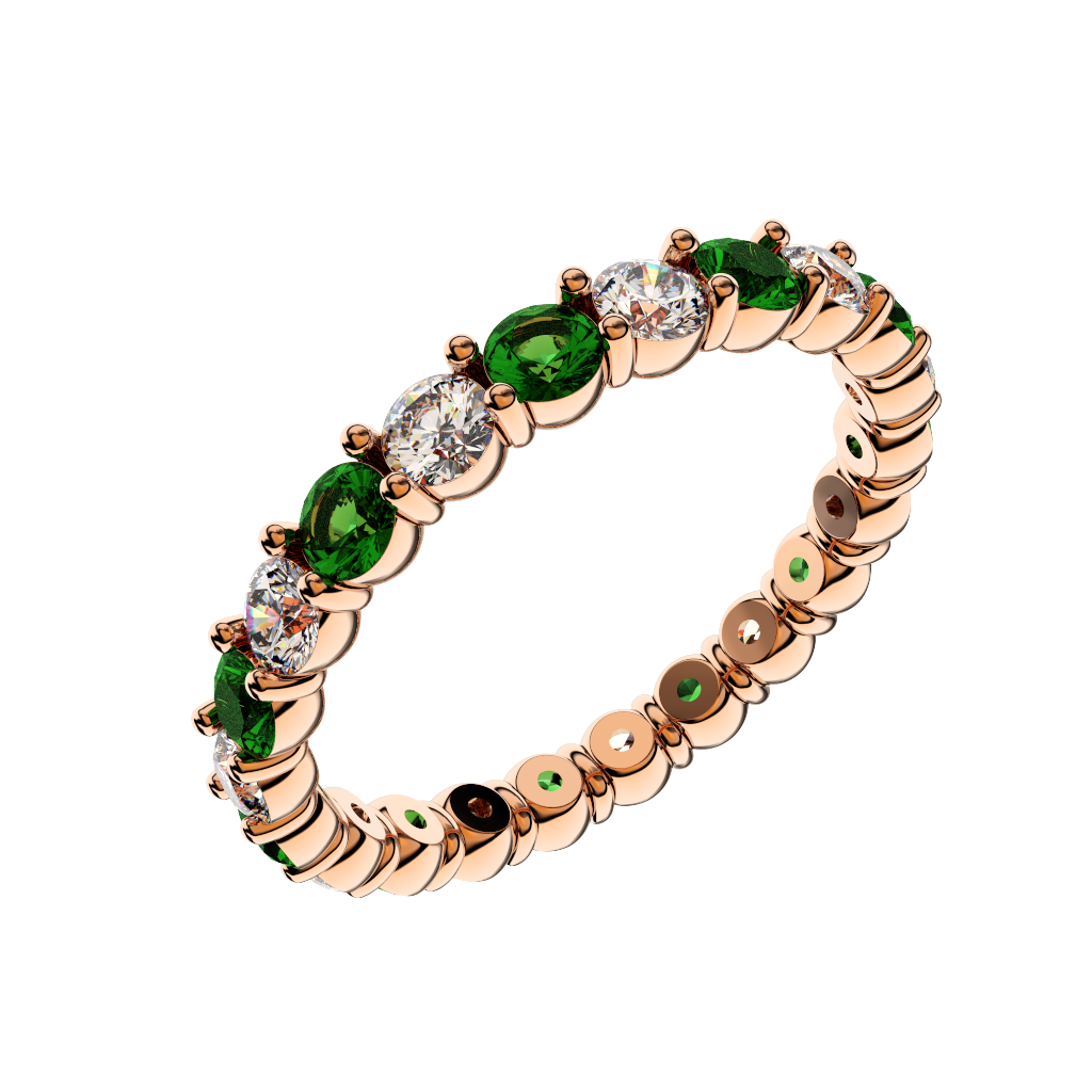 2.5mm Emerald Diamond Eternity Ring – Daniela Califa