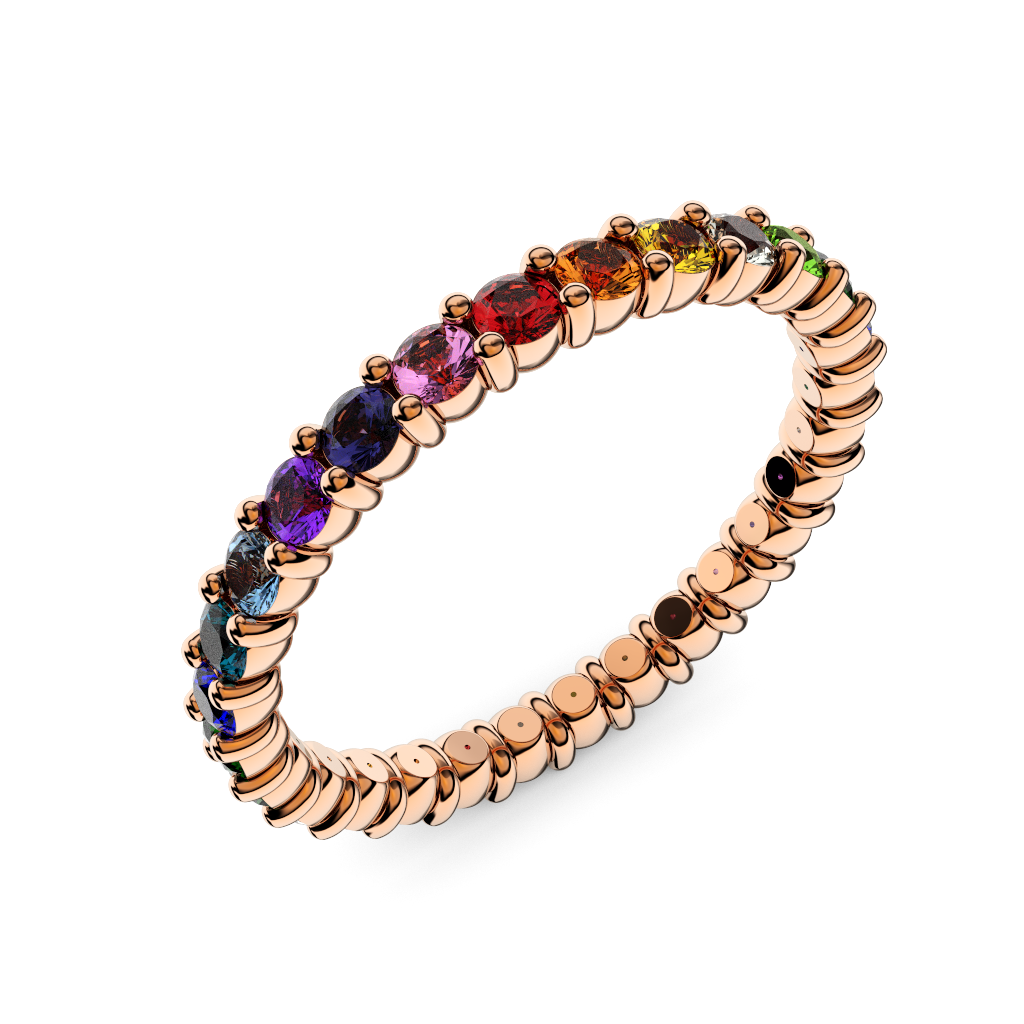 2mm Rainbow Eternity Ring – Daniela Califa