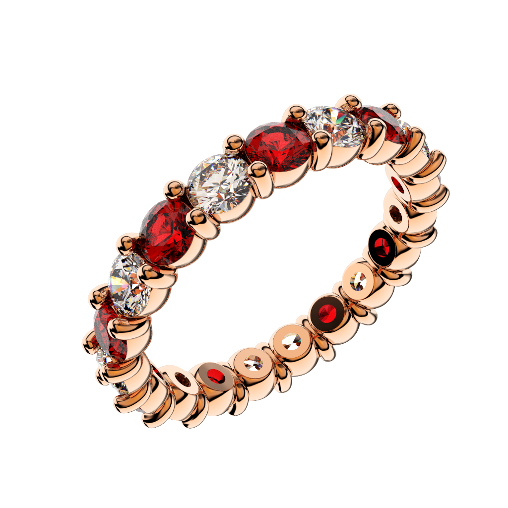 3mm Ruby and Diamond Eternity Ring – Daniela Califa