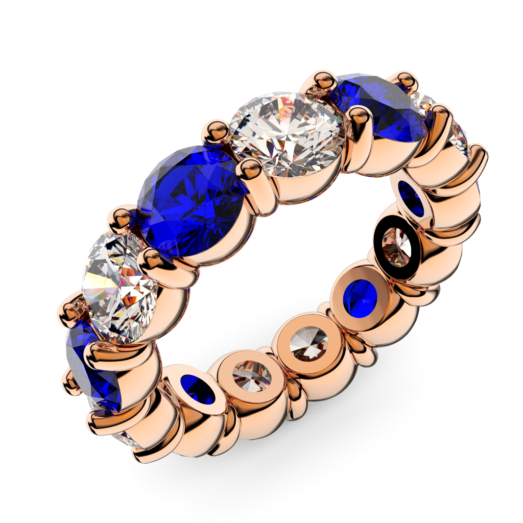 5mm Sapphire and Diamond Eternity Ring – Daniela Califa