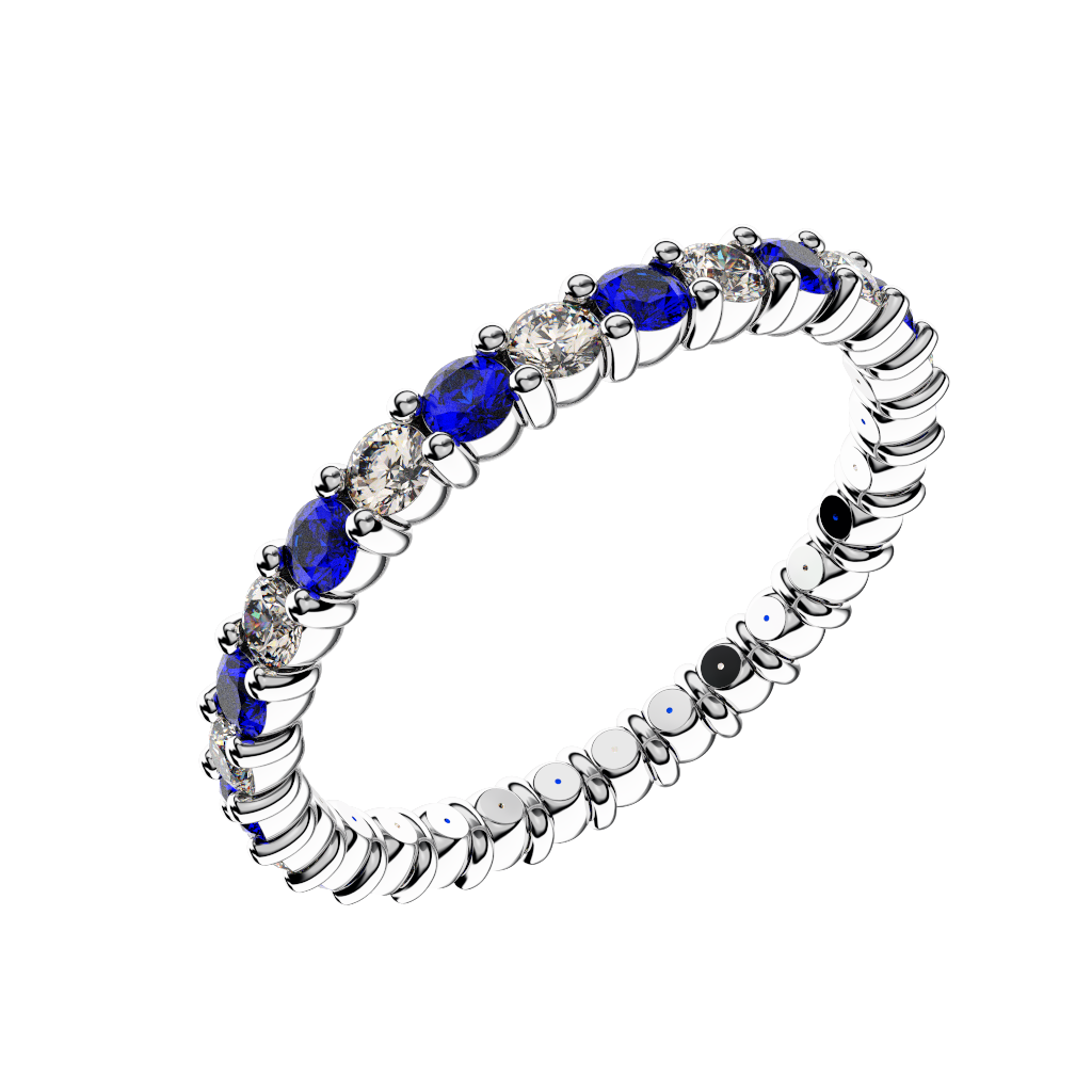 2mm Sapphire and Diamond Eternity Ring – Daniela Califa