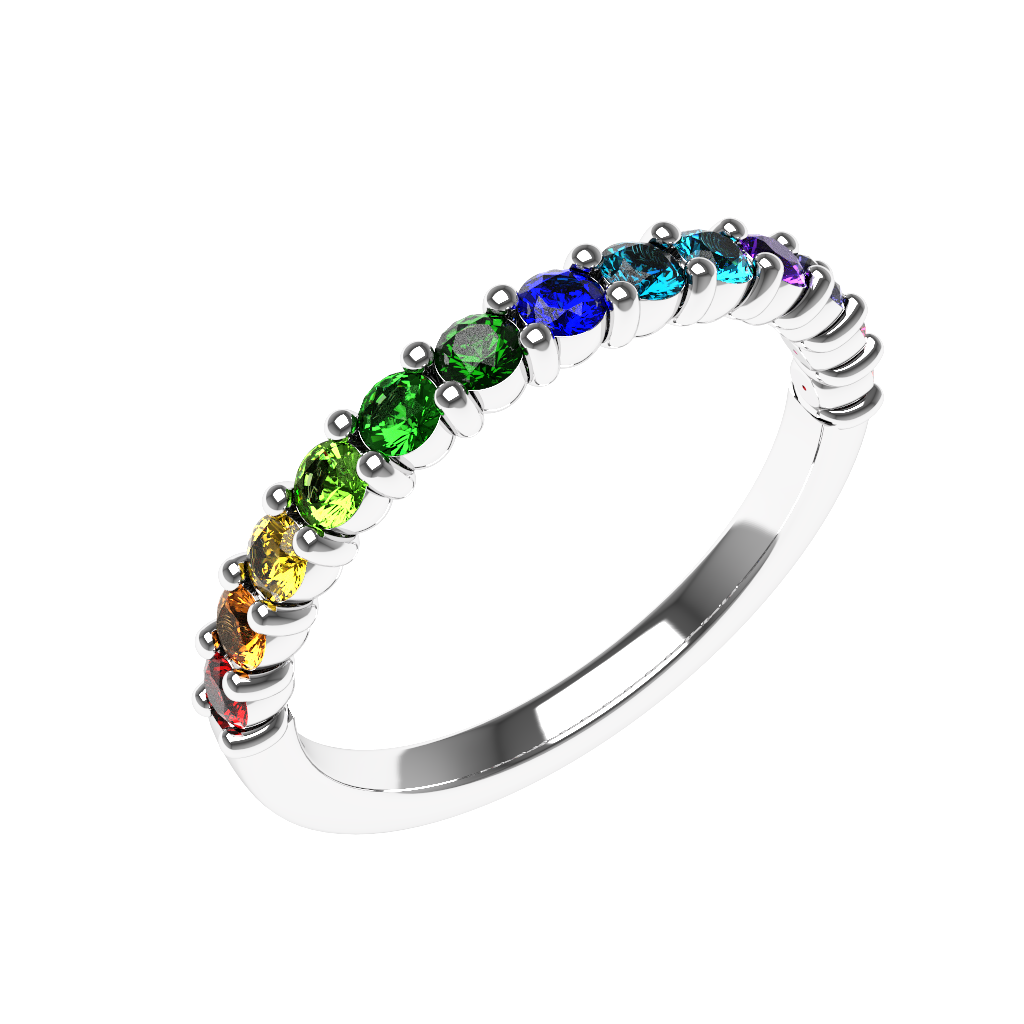 2mm Rainbow Eternity Ring – Daniela Califa