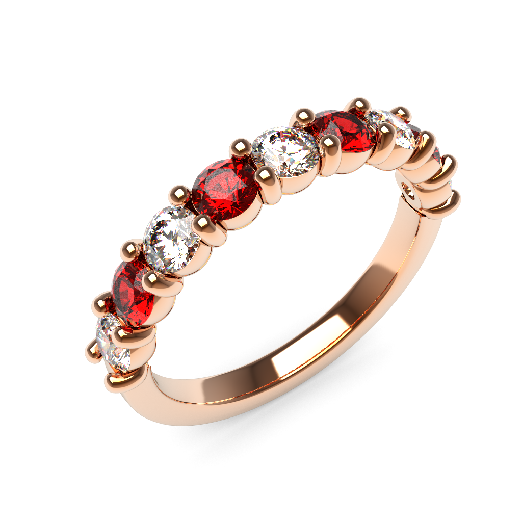 3mm Ruby and Diamond Eternity Ring